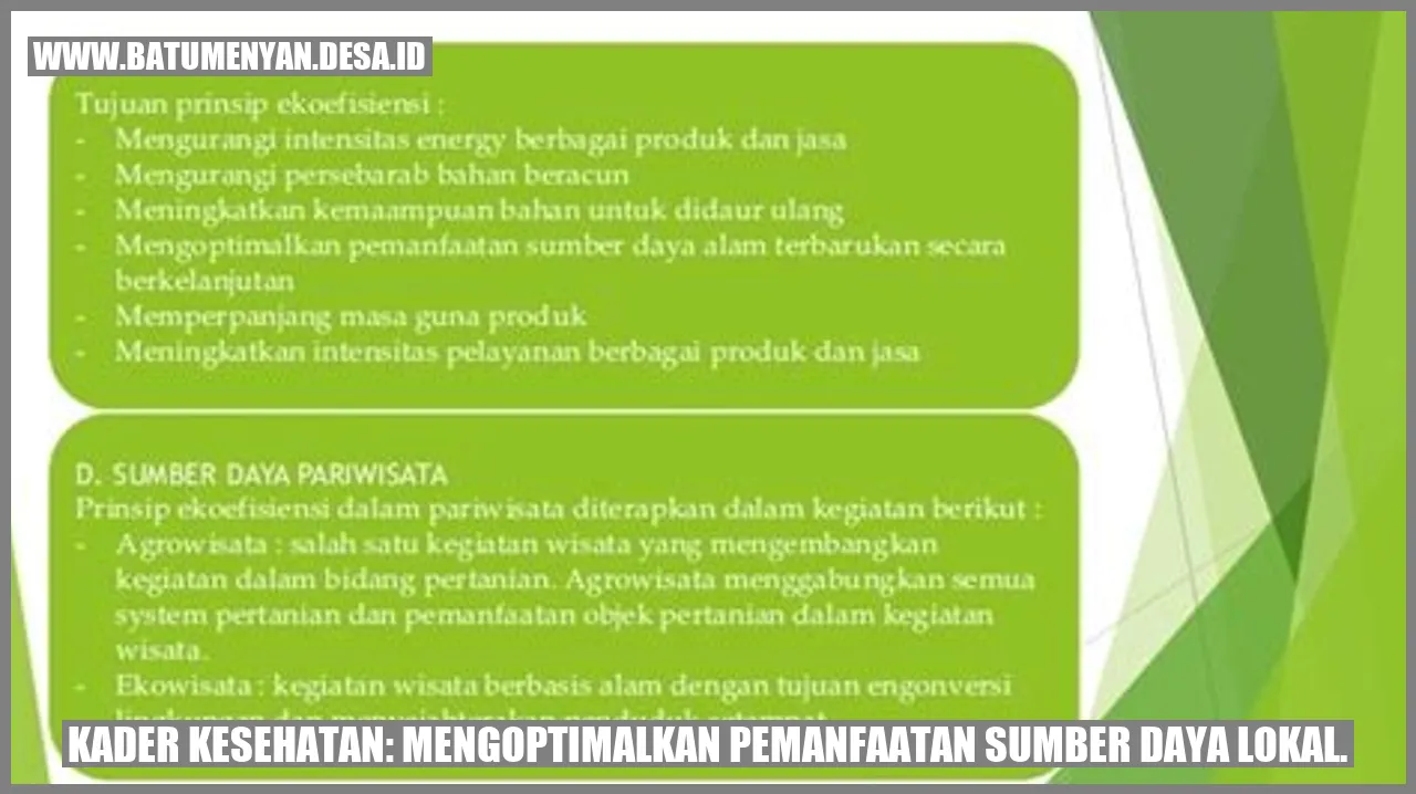 Kader Kesehatan: Mengoptimalkan Pemanfaatan Sumber Daya Lokal. - Batu Menyan