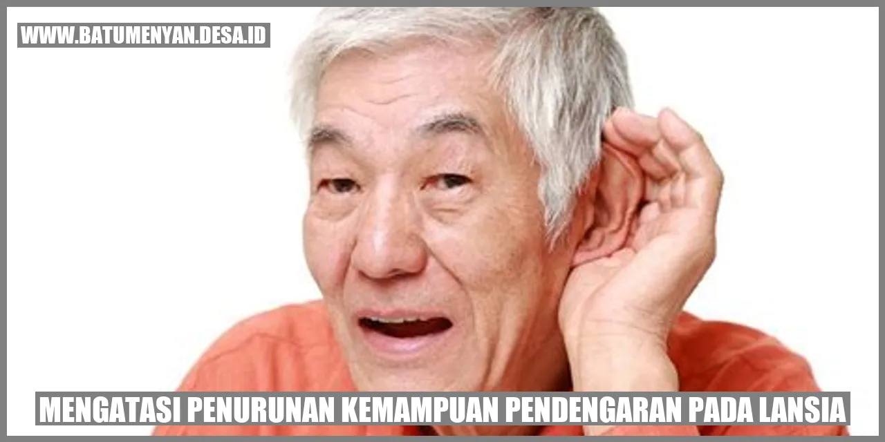 Mengatasi Penurunan Kemampuan Pendengaran pada Lansia - Batu Menyan Mengatasi Penurunan Kemampuan Pendengaran pada Lansia - Batu Menyan